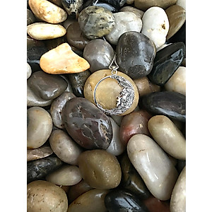 Jewelry Trends Sterling Silver Large Crescent Moon Goddess Face Pendant Necklace 18"