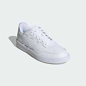 adidas Men's CourtBlock Sneaker, White/White/White, 10.5