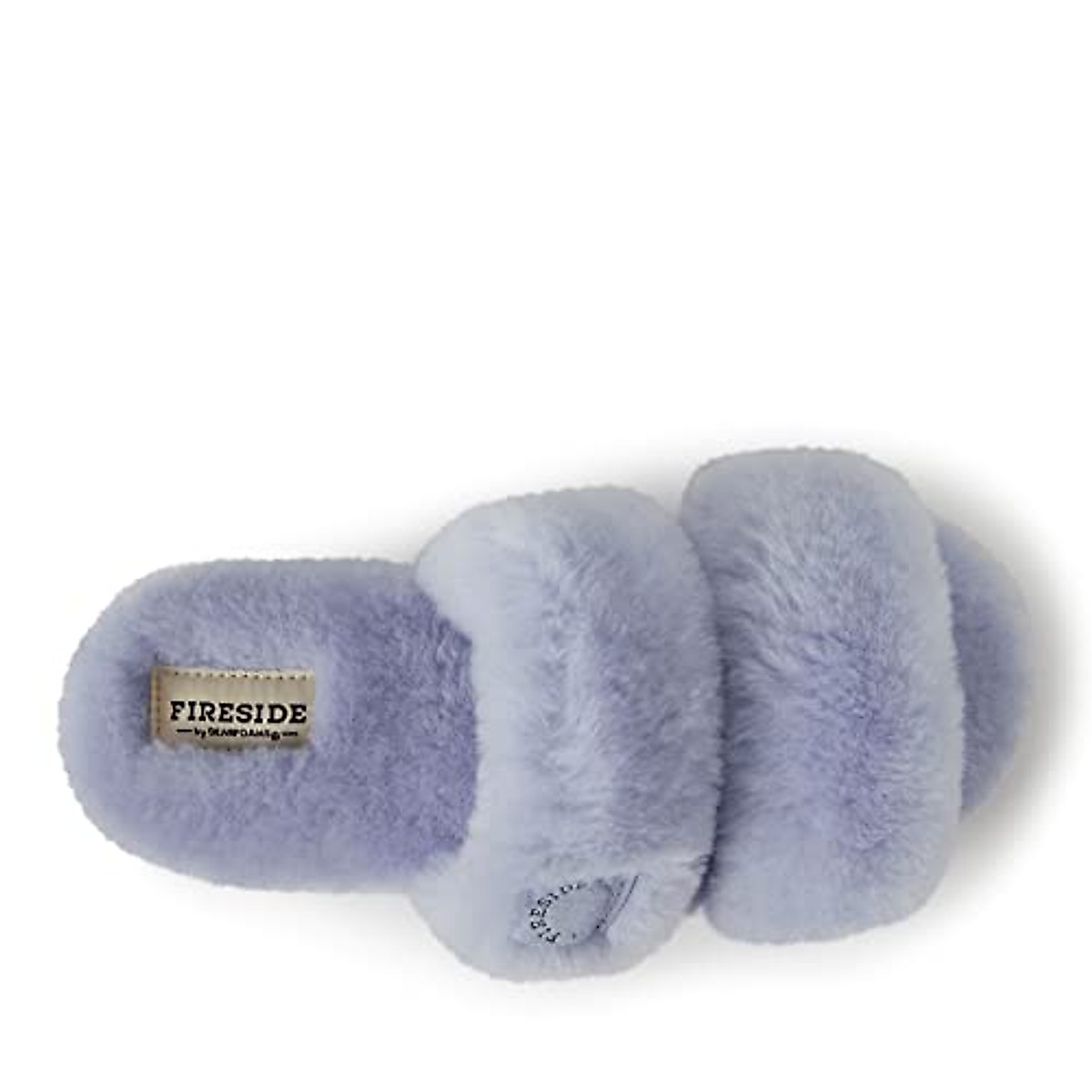 Dearfoams Women's Fireside Benalla All Over Shearling Double Band Easy on/Off Slide Slipper, Eventide, 9