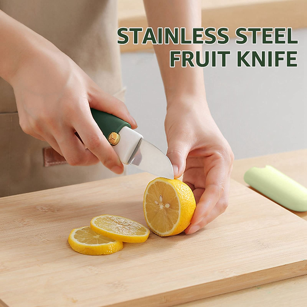 YONOVO Travel Pocket Paring Knife Fruit Knife Peeling Vegetable Peeler Multi Function Small Portable Stainless Steel Pocket Knife for Travel, Camping, Kitchen