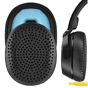 Geekria QuickFit Replacement Ear Pads for Skullcandy Riff Wireless Headphones Ear Cushions, Headset Earpads, Ear Cups Repair Parts (Black)