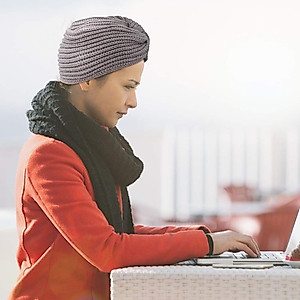 3pcs Womens Winter Hats, Beanie Hat for Women, Knit Hat Slouchy Beanies Wool Hat, Warm Turban Hat Thick Chemo Caps for Cancer Patient, White Gray Brown