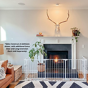 Qdos Safety Construct-A-SafeGate Extra Door Extension | White | Used with Construct-A-SafeGate to Create Customized Safe Spaces around Fireplaces, Large Openings, Stairways - 31.5" wide