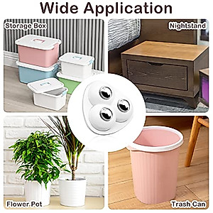 8pcs Mini Caster Appliances Wheels, 360°Rotation Small Appliance Wheels for Kitchen Appliances, Adhesive Universal Caster Wheels Sticky Pulley Small Appliance Casters for Storage Box (White)
