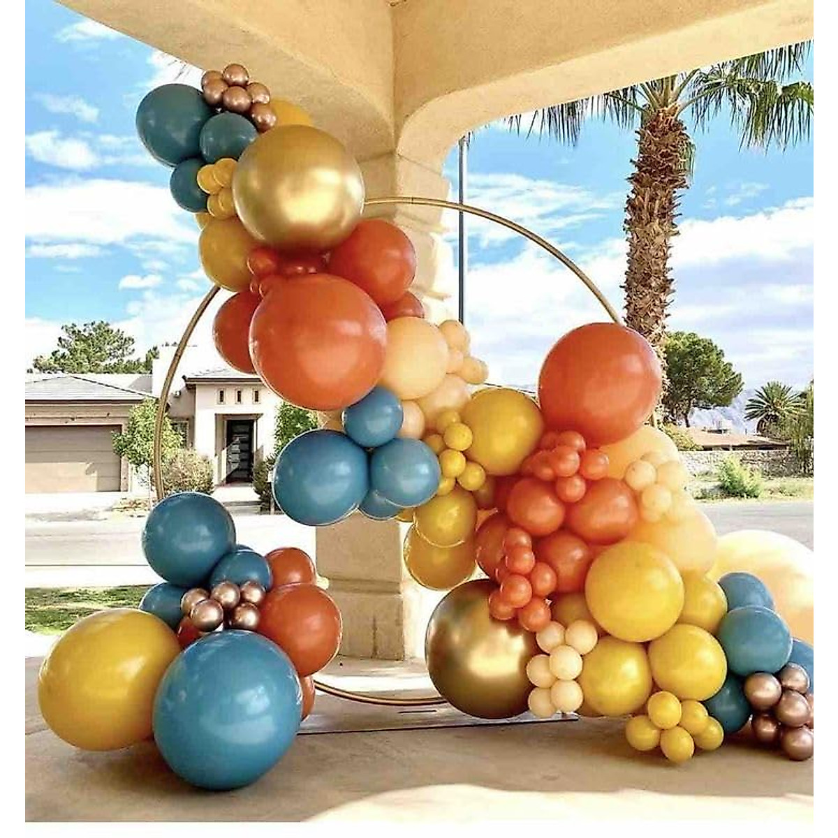 Here Comes the Son Baby Shower Decorations JOGAMS 182Pcs Retro Blue Orange Yellow Balloons for First Trip Around The Sun Sunshine Here Comes The Son Theme Baby Shower Birthday Party Decorations