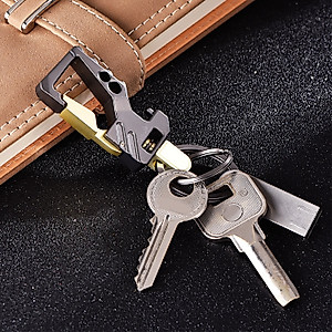 2 Pack Car Key Chain Bottle Opener Keychain for Men and Women (Gun and Gold)
