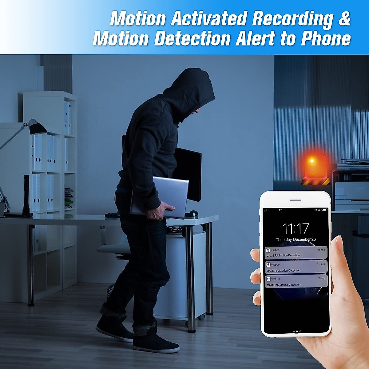 WiFi Spy Hidden Camera Mini Wireless Portable Nanny Cam,1080P HD Small Indoor Security Cameras with Night Vision Motion Detection Alert for Phone APP, Tiny Spy Cam for Home/Apartment/Car/Office/Baby