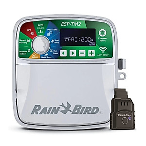 Rain-Bird ESP-TM2 Indoor Outdoor Irrigation WiFi Zone Controller Timer Box and Link Lnk WiFi Mobile Wireless Smartphone Upgrade Module Sprinkler System (4 Zone)