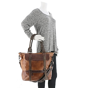 Bed|Stu Women’s Big Fork Shoulder Leather Bag (Tan Rustic)