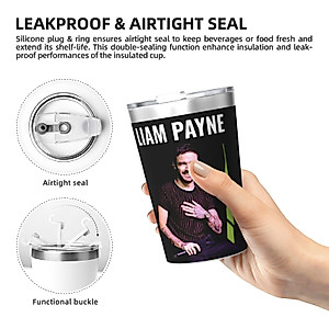 UALWORY Liam Music Payne Tumbler Cup 12oz Travel Coffee Mug with Lid and Straw Stainless Steel Insulated Mugs