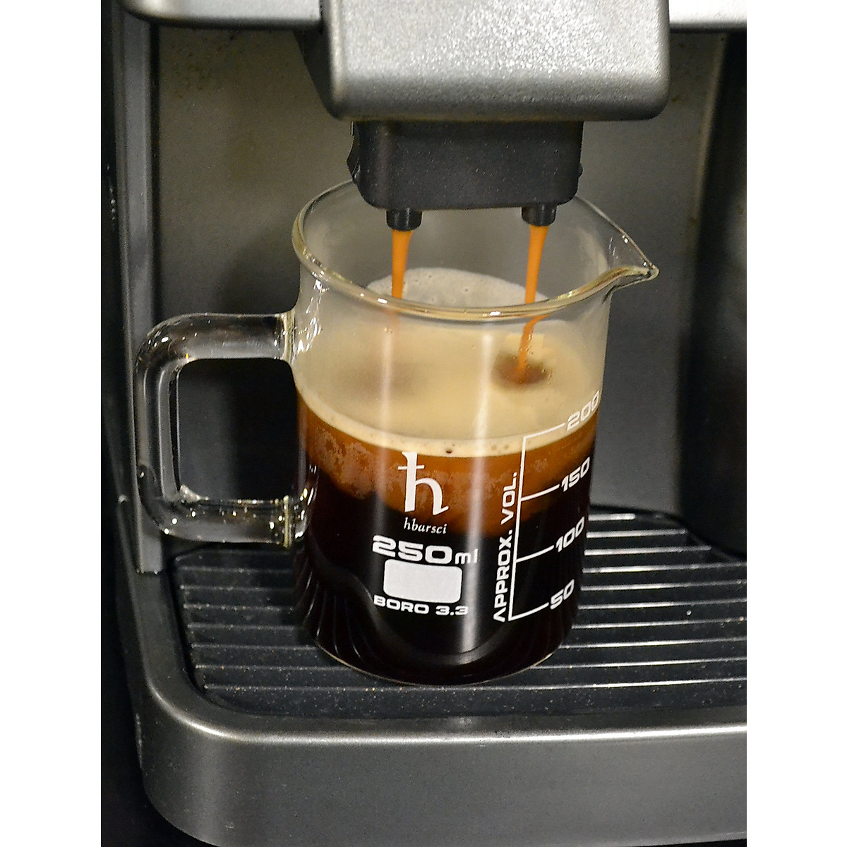 EISCO Premium Hand Crafted Beaker Mug, Thick Borosilicate Glass, 8.4oz (250mL) Capacity - Small Size - Tea or Espresso Sized