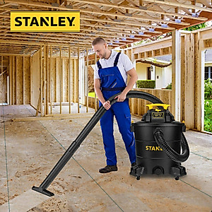 STANLEY 12 Gallon Wet/Dry Vacuum, 5.5 Peak HP, Multifunctional 3 in 1 Shop Vacuum with Blower,1-7/8"x6 Hose, Range for Garage, Carpet Clean, Jobsite SL18199P