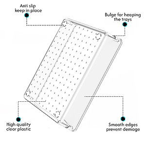 EDENHAUS 22-Piece Drawer Organizer Set – Perfect Storage Solution for Home, Kitchen, Office, and Bathroom – Clear Plastic Drawer Dividers for Easy Organization – Ideal for Keeping Cosmetics & Utensil