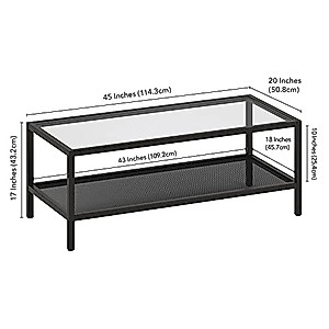 Henn&Hart 45" Wide Rectangular Coffee Table in Blackened Bronze, Modern coffee tables for living room, studio apartment essentials