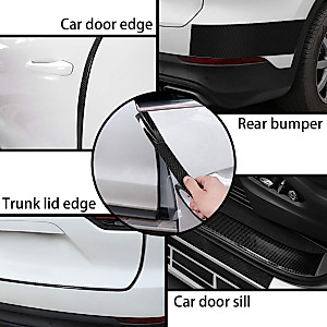 DGSL Car Door Edge Guards Door Sill Protector 5D Carbon Fiber Car Wrap Film Vinyl Automotive Wrap Film Car Door Sill Protection Film Anti-Collision Fits for Most Car (2In x 33Ft, Black)