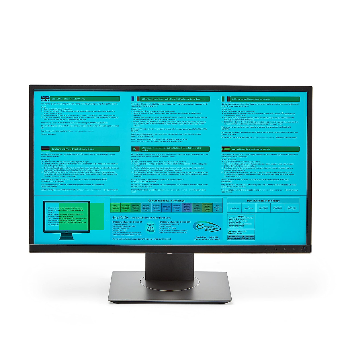 Crossbow Education: Monitor Overlay 21.5inch widecreen - Aqua
