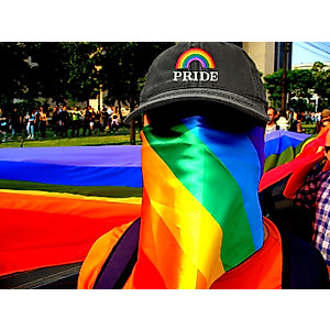 LGBT Embroidered Baseball Hat Pride Rainbow Denim Hats Pride Baseball Hats LGBT Embroidery Hat for Men Women Black