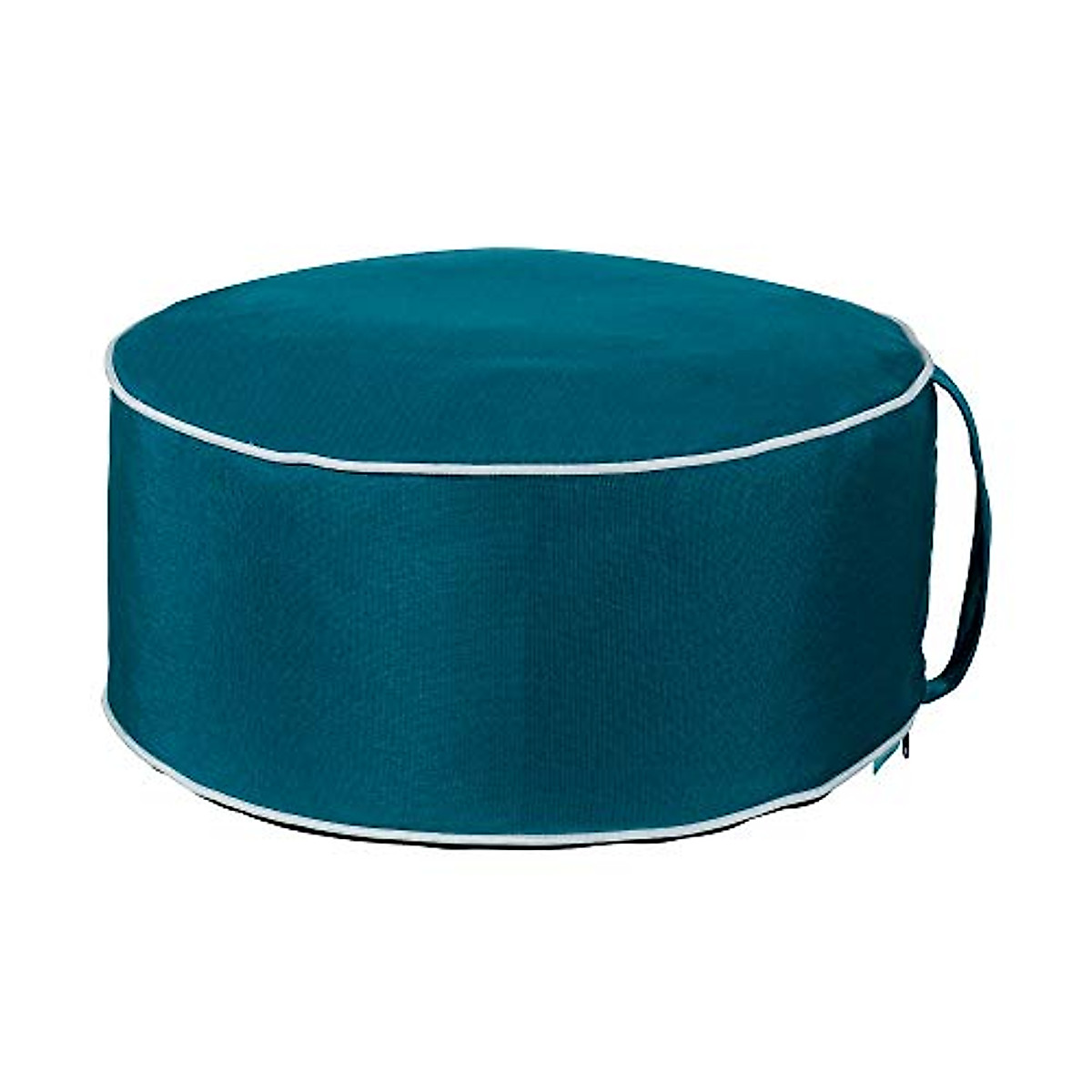 QILLOWAY Indoor/Outdoor Inflatable Stool,Round Ottoman,All Weather Foot Rest for Kids or Adults, Camping or Home (Peacock Blue)