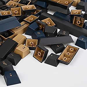 Fogruaden PBT Blue Samurai Keycaps, 170 Keycap Set Double Shot Keycaps, Cherry Profile, Custom Keycaps for Cherry Gateron MX Switches Mechanical Keyboard