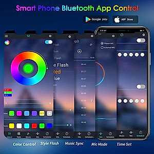 50Ft LED Strip Lights Music Sync Color Changing RGB LED Strip with Remote, Sensitive Built-in Mic, App Controlled LED Lights Tape Lights, 5050 RGB LED Light Strip (APP+Remote+Mic+3 Button Switch)