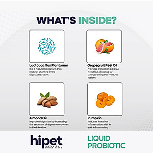 HiPet Liquid Probiotics for Dogs and Cats, Digestive Enzymes for Dogs, 13 Billion CFU/ML, Lactose Intolerance Formula for Pets, Cat and Dog Probiotics for Digestive Health, 1.7 Fl Oz