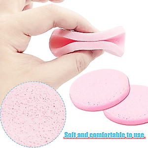 120 Pcs Facial Sponges Compressed,Face Cleansing Sponge,Makeup Removal Sponge Pads,Exfoliating Wash Round Sponge for Women,Girls,Pink