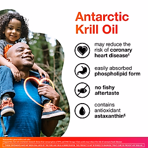 MegaRed Krill Oil 350mg Omega 3 Supplement, 1 Dr Recommended Krill Oil Brand with EPA, DHA, Astaxanthin & Phopholipids, Supports Heart, Brain, Joint and Eye Health - 130 Softgels (130 servings)