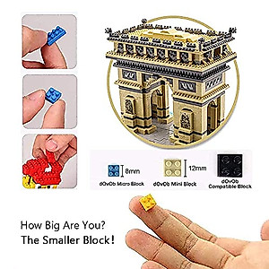 dOvOb Architecture Arc De Triomphe Micro Building Blocks Set (2020 Pieces) Famous Architecture Model Toys Gifts for Kid and Adult