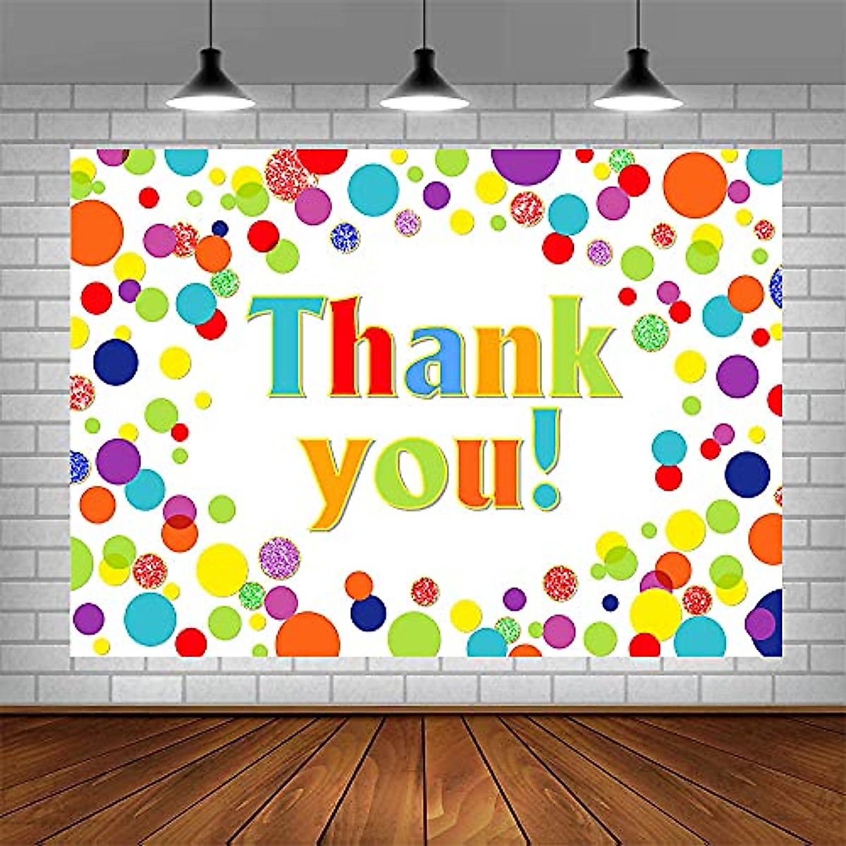 ABLIN Thank You Backdrop 7x5ft | Colorful Party Decorations