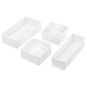 Whitmor Set of 4-White Drawer Organizer