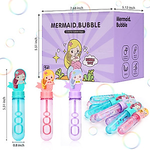 Mermaid Party Favors Bubble Wands for Kids Under The Sea Party Favors Ocean Birthday Party Supplies Bubble Blowing Toys 24PCS