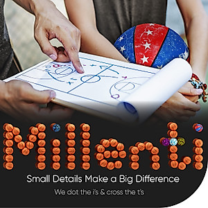 Millenti Basketball American Flag Stars and Stripes High-Visibility, Easy-to-Track Designs, Patriotic USA Basketball Red, White & Blue - Size 7, BB0407RWB