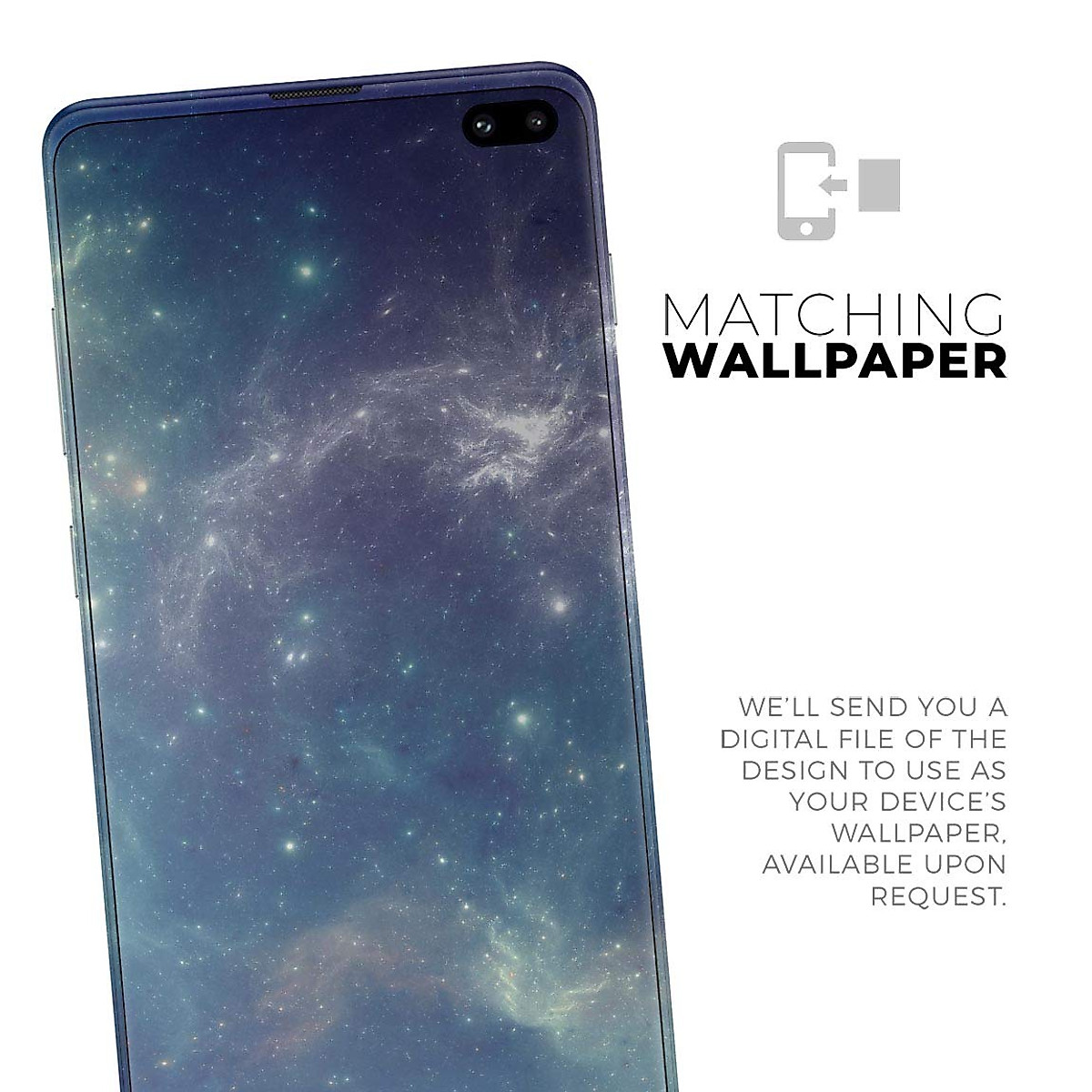 DesignSkinz Subtle Blue and Green Nebula Protective Vinyl Decal Wrap Skin Cover Compatible with The Samsung Galaxy S20 (Screen Trim & Back Glass Skin)