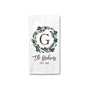 Custom Christmas Waffle Weave Dish Towel | Personalized Kitchen Towel | Housewarming Gift | Personalized Christmas Gift Women | Personalized Dish Towel | Christmas Kitchen Towel
