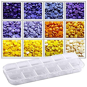 5D Diamond Painting Beads, 6 Shades of Purple and Yellow in 12 Grid Storage Container, 4800pcs Replacement Dots, 12 Vibrant DMC Colors for Your DIY Diamond Painting or Nail Art, DMC Purple&Yellow