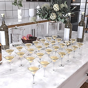 Kucoele 40 PCS Mini Plastic Martini Glasses, 5oz Disposable Cocktail Glasses Tall Party Glasses Drinkware for Wine, Champagne, Margarita