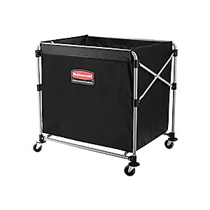Rubbermaid 1881750 Collapsible X-Cart Steel Eight Bushel Cart 24 1/10W X 35 7/10D Black/Silver