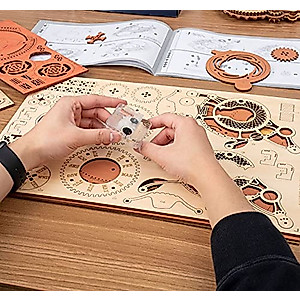 Hands Craft DIY 3D Model Craft Kit | Mechanical 3D Wooden Puzzle | Gear Adjustable Calendar | Quartz Movement | Time Art - Zodiac Wall Clock (LC601)