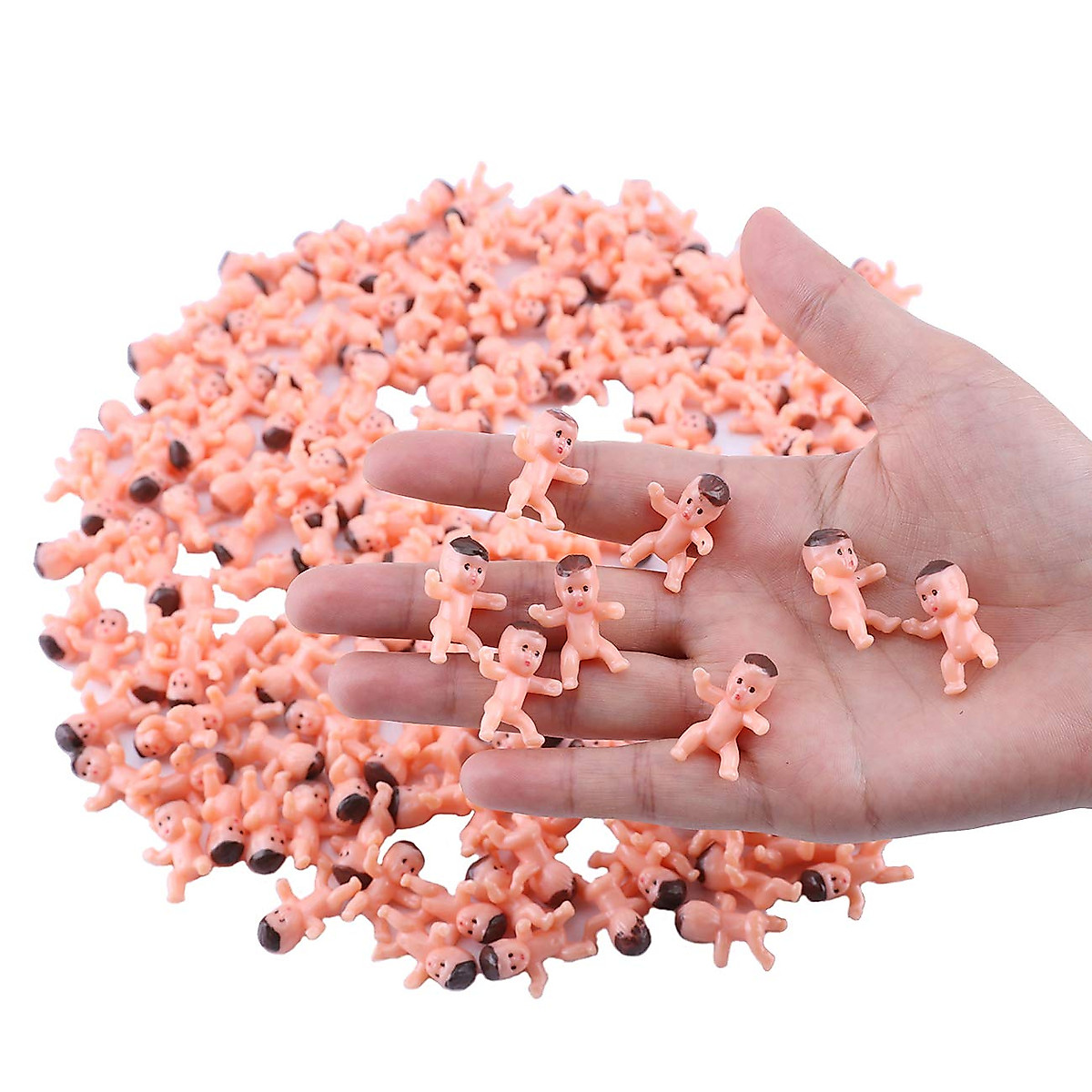Mini Babies, 200pcs 1Inch Mini Plastic Babies for Baby Shower Ice Cubes Game Tiny Babies Baby Party Favor Supplies Decorations