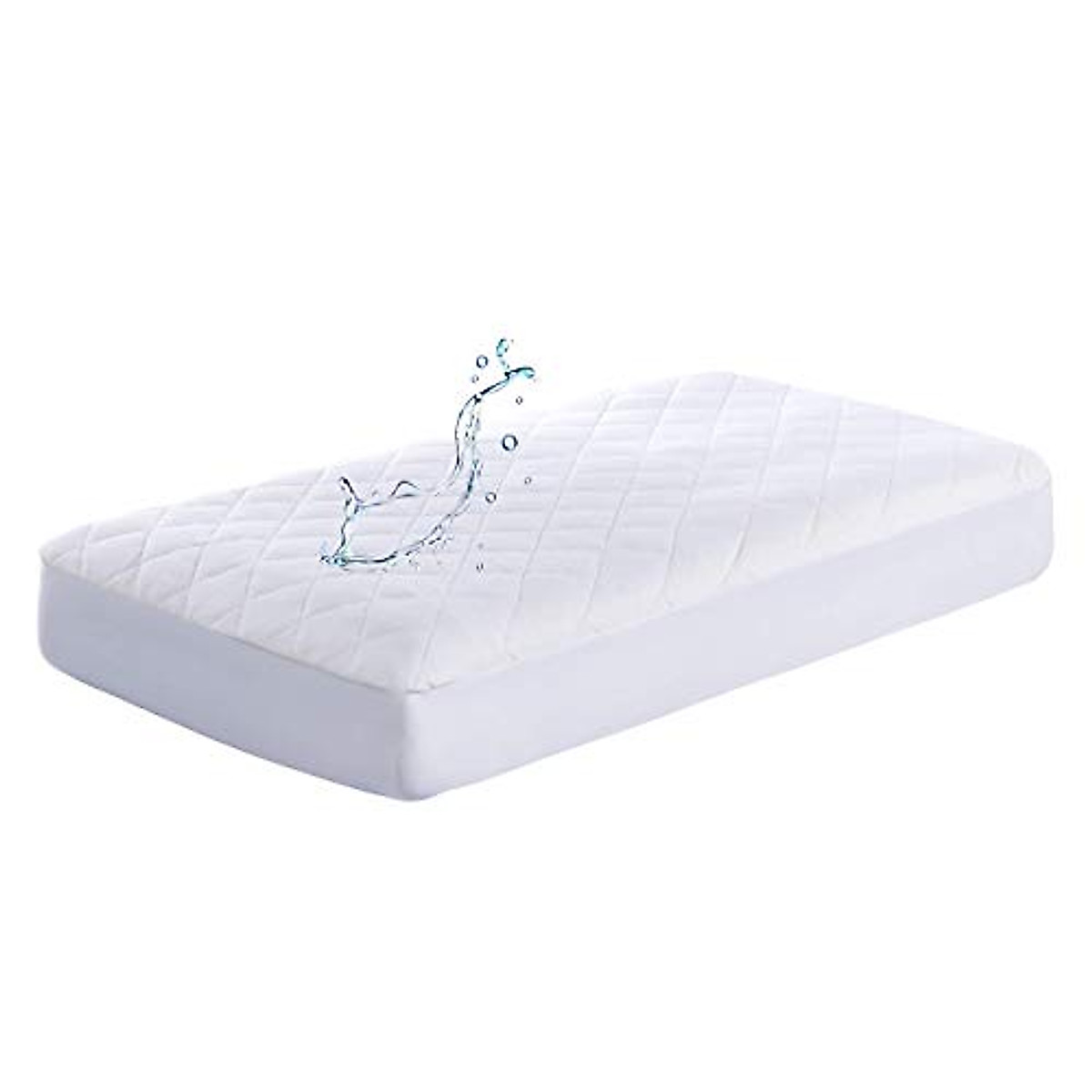 Ultra Soft Cotton Crib Mattress Protector Pad for 52x28 or 52x27 Toddler Bed Waterproof Quilted Fitted Baby Matress Cover 1 Pack White