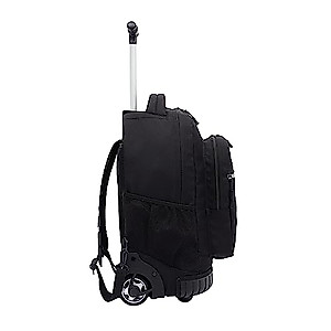 Travelers Club Rolling Backpack, Black, 18-Inch
