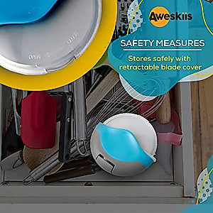 Aweskiis Pizza Cutters I Super Sharp Pizza Slicer I Must Have Kitchenaid Tool I Stainless Steel & Plastic Pizza Cutter Wheel I Pizza wheel cutter with cover I Reusable And Handy & Easy Storage I Blue