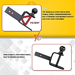 VNN ATV/UTV Trailer Hitch, Fits 2-inch Receiver, 2-inch Ball, 2-inch Rise, 3-in-1 ATV/UTV Multi-Hitch with Pin, ATV/UTV Receiver Hitch Towing Ball Mounts