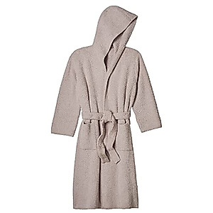 Barefoot Dreams CozyChic Ribbed Hooded Robe, Silver Ice, 2