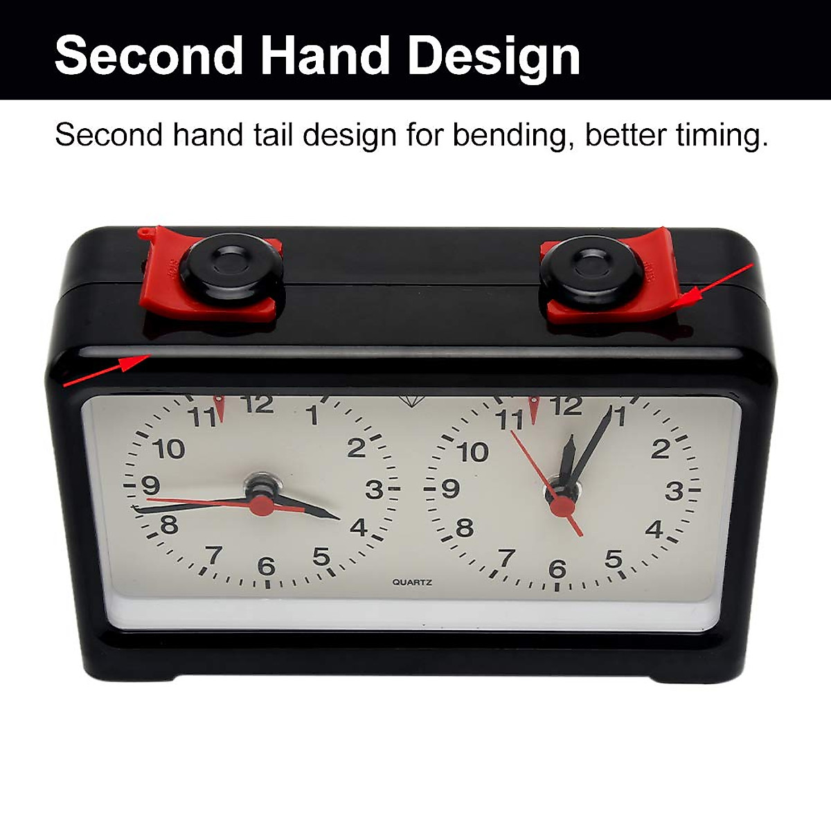 Just E Joy Chess Clock Digital Alarm Chess Timer w/Quartz Movement for Board Game International Chess Chinese Chess Weiqi Competitions Classic Analog Style Chess Clock