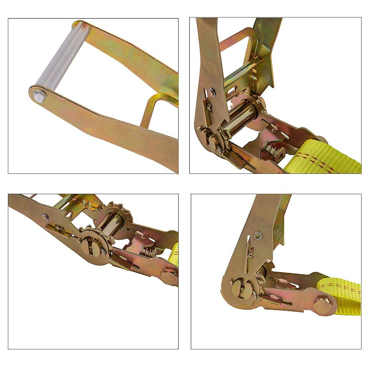 Autofonder 12 Pack Ratchet Tie Down Strap - 2" x 27' Heavy Duty Ratchet Straps with Aluminum Handle, Cargo Straps for Moving Appliances, Lawn Equipment, Motorcycle in a Truck