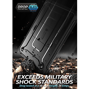 SUPCASE for Galaxy Tab A8 Case with Stand (Unicorn Beetle Pro), [Built-in Screen Protector] Full-Body Rugged Shockproof Heavy Duty Protective Tablet Case for Samsung Galaxy Tab A8 10.5 Inch, Black