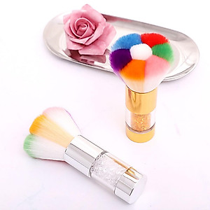 Beaupretty 2 Pieces Cosmetics Brush Nail Art Dust Powder Remover Brush Makeup Brush Fingernail Brush Nail Brush for Cleaning Fingernails
