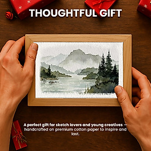 Watercolor Paper - 6 X 4 inches - Mixed Media Watercolor Paper - 200 GSM Thick Deckle Edge Virgin Cotton Handmade Paper - Off White