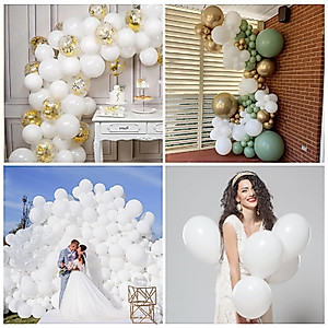 RUBFAC 70pcs White Latex Balloons, 10 Inch Helium Party Balloons, Latex Balloons for Balloon Garland Arch as Wedding, Birthday, Graduation, Baby Shower, Bridal Shower